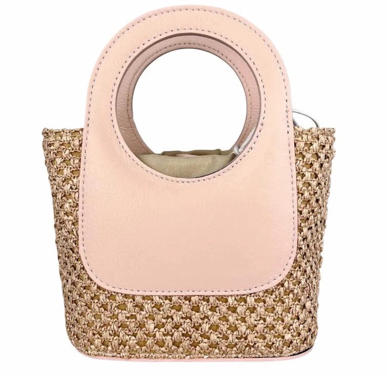 Raffia and Leather Handbag, Pink – Monkee's of Fayetteville